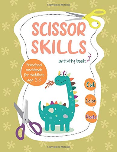 Scissor Skills Preschool Workbook For Kids Color Cut Glue Fun ...