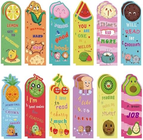 BSGZCM 24 Pieces Fruit Scented Bookmarks, Inspirational, Funny & Cute ...