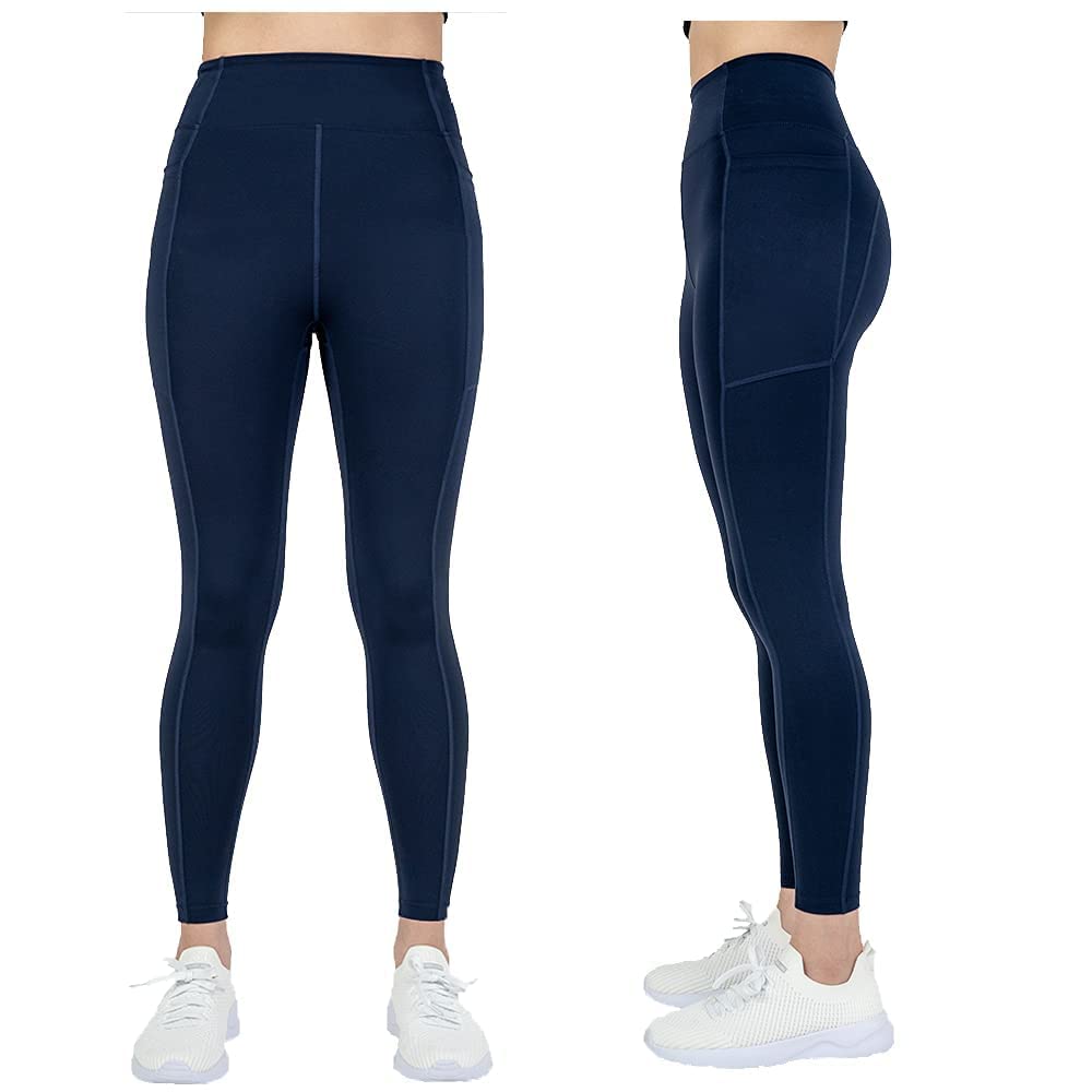 Hassle Women's High-Waisted Athletic Leggings M - Premium Compression ...