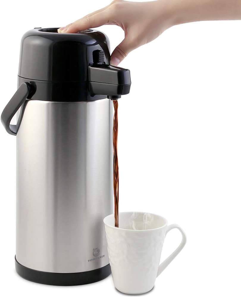VonShef Thermal Coffee Dispenser, 2L Insulated Double Walled Stainless ...