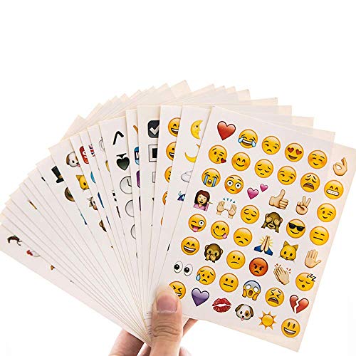 Buy ATEZIEU Emoji Stickers 4 Sheets 192 Emoji Funny Emoticon Stickers (2 cm) Smiley Face ...