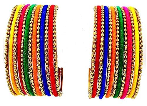 Buy Glossy Finished Velvet Metal Bangles For Women And Girls ...