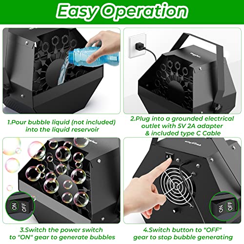 Snapklik.com : Batteries Bubble Machine: Automatic Bubble Blower Type-C ...