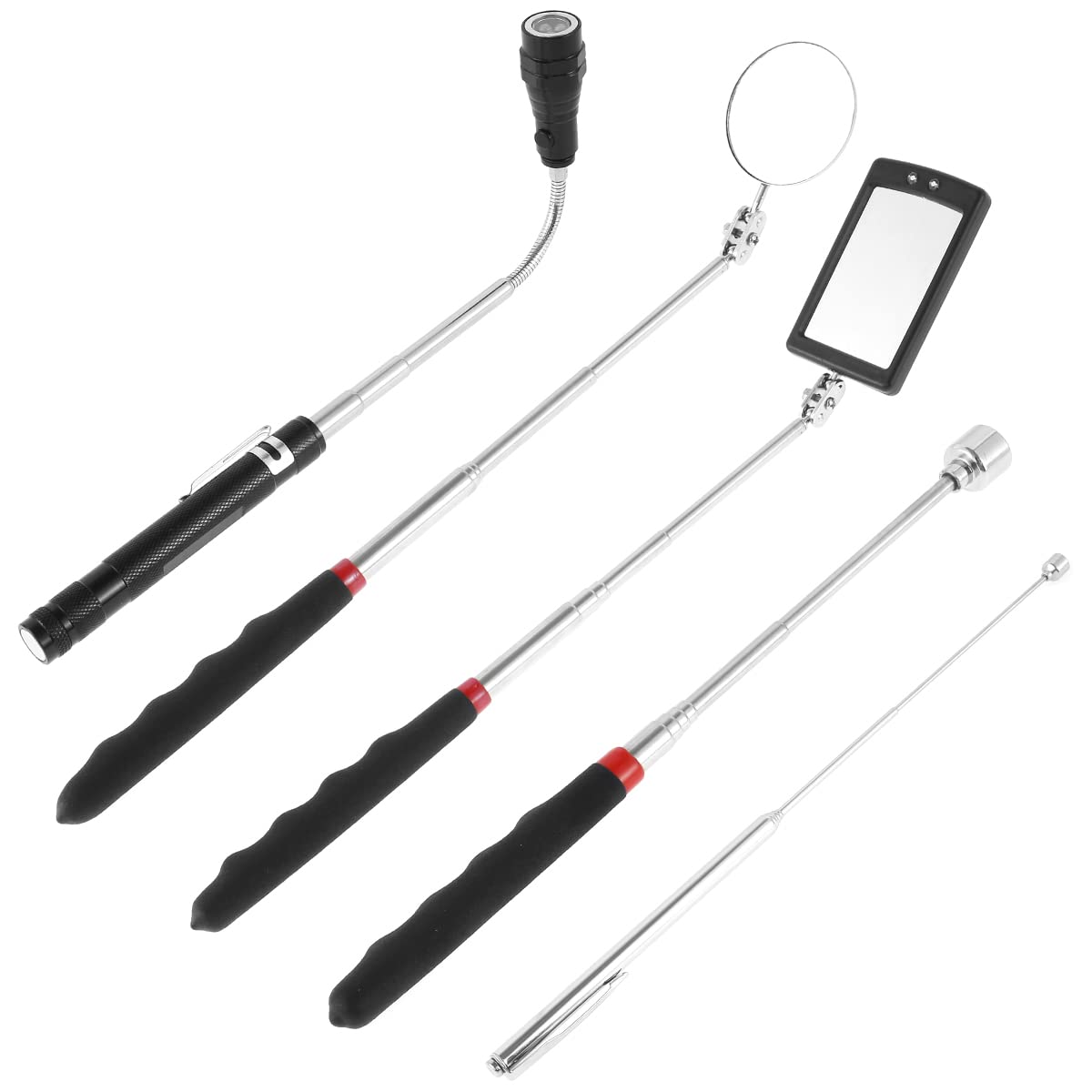 Buy 5PCS Telescopic Inspection Mirror Set Extendable Retractable 360 ...