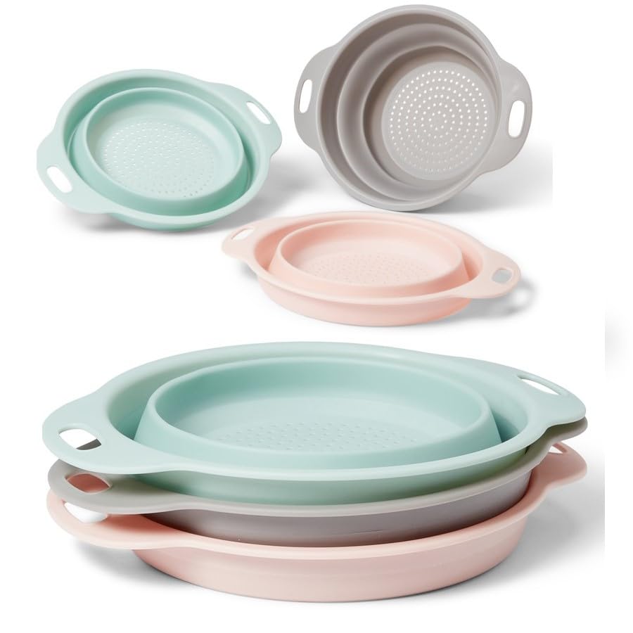 Collapsible Colander Drain Basket Silicone Strainer Collapsing Food ...