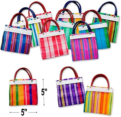 Amazon.com: More Fiesta 24 Mini Mexican Tote Mercado Bags 5 inch by 5 ...