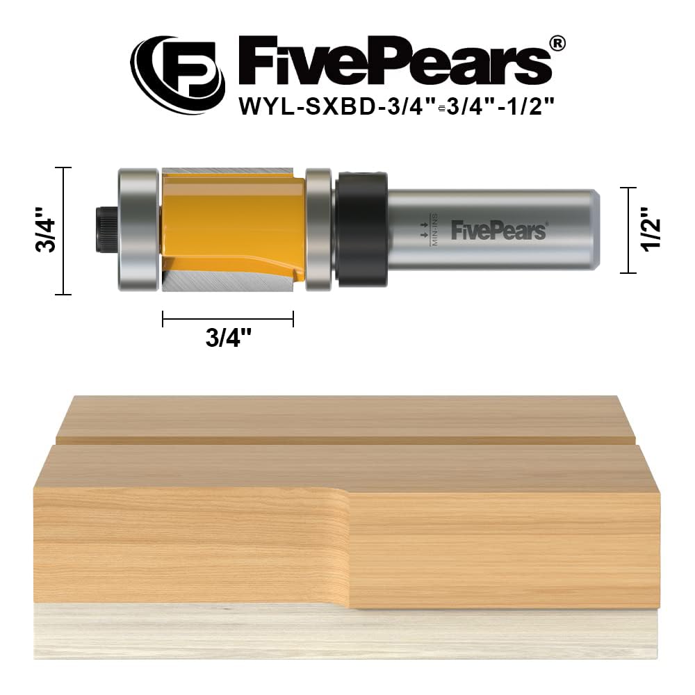 Snapklik.com : FivePears Top And Bottom Bearing Flush Trim Router Bit 1 ...