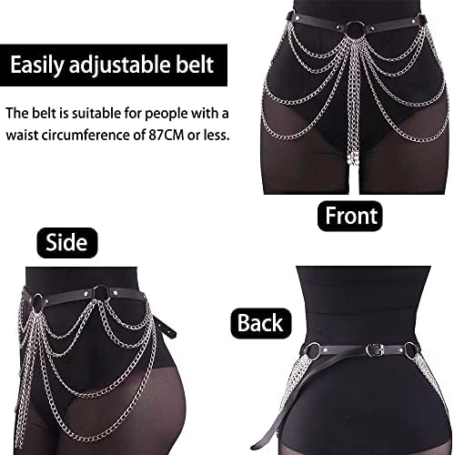 Punk Waist Chain Body Belt, Punk Leather Body Accessories, Punk Rave ...