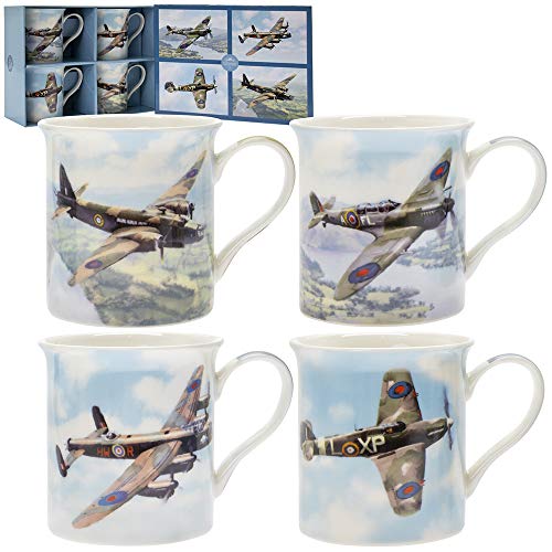 The Leonardo Collection Set of 4 Mugs – WW2 RAF Planes by Macneil ...