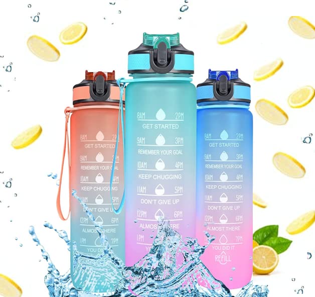 WEPTIX Motivational Water Bottle -1 Liter Unbreakable Water Bottle with ...