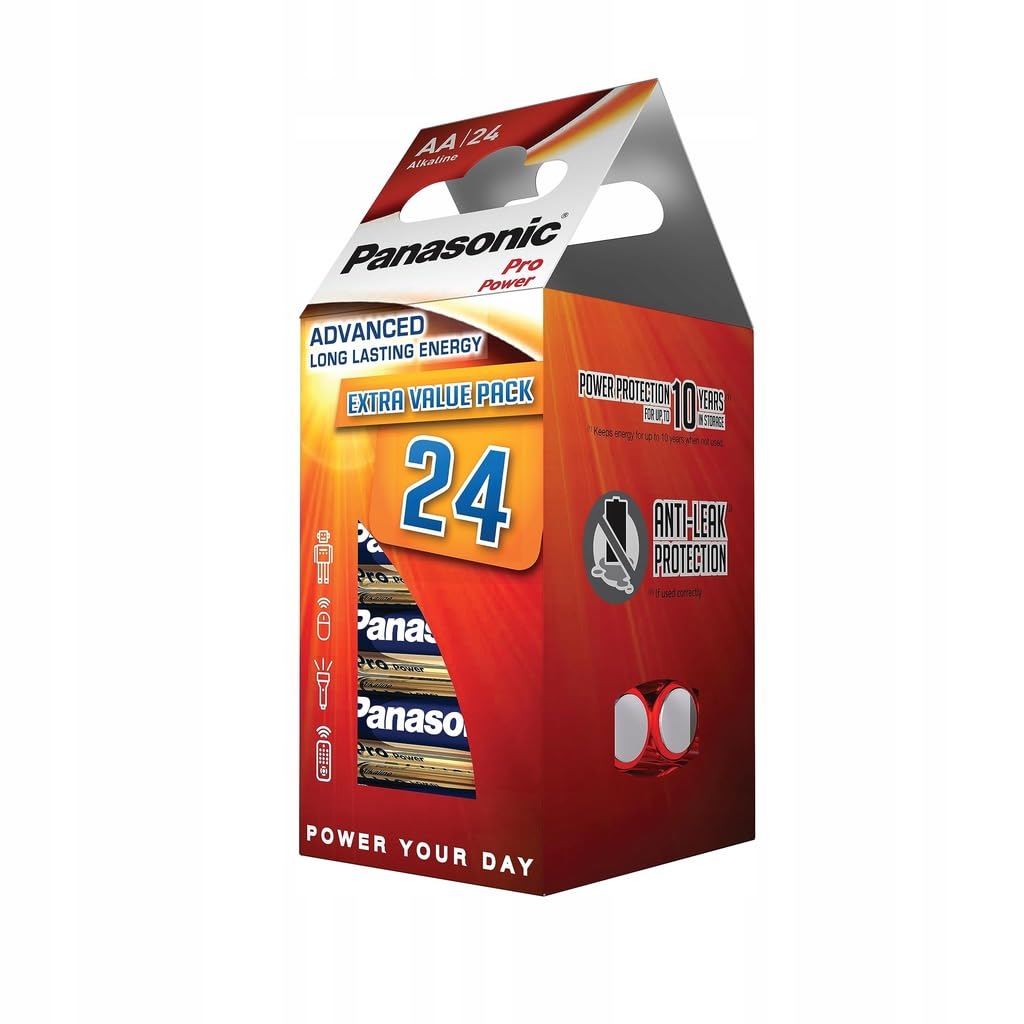 Panasonic Pro Power AA Alkaline Batteries, pack of 24, 1.5V, ideal for ...