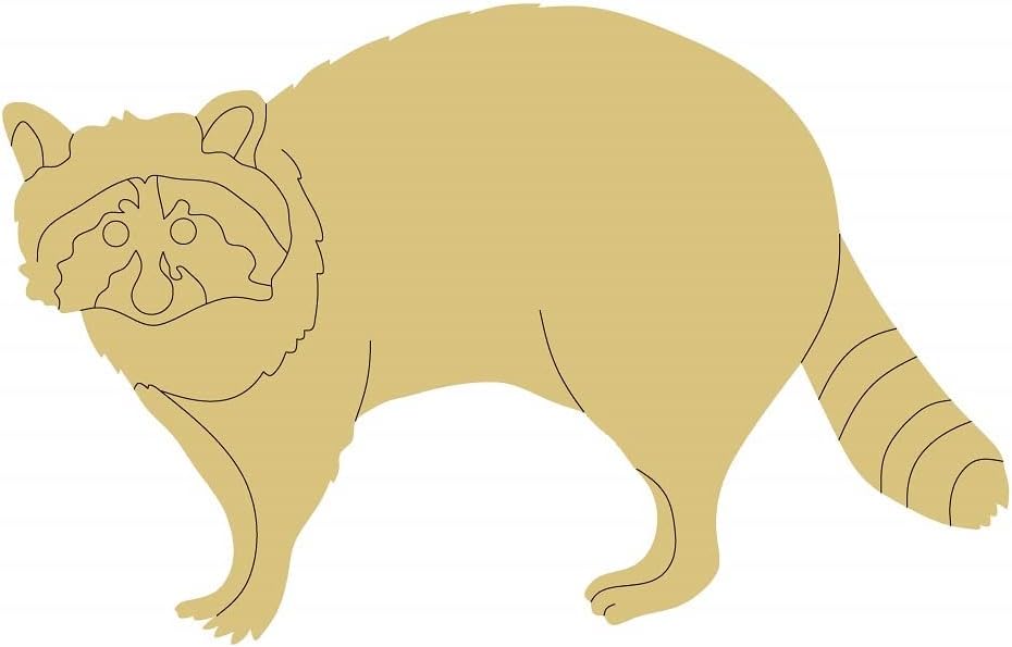 Amazon.com: Raccoon Design by Lines Unfinished Wood Cutout Animal ...