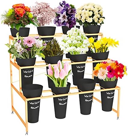 Amazon.com: Flower Display Stands with 12 Buckets, Flower Buckets for ...