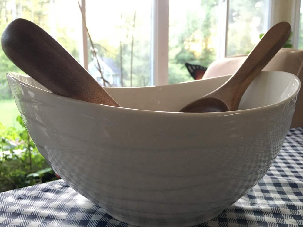Amazon.com | KITEISCAT Extra Large Elegant Ceramic Oval Salad Bowl Set ...