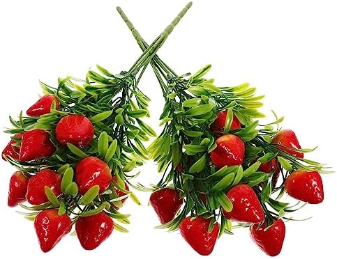 Amazon.com: MAGICLULU 2pcs Artificial Strawberry Plants Fake Strawberry ...