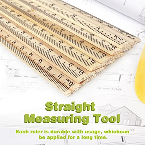 Snapklik.com : 3 Pack Wooden Ruler 6 Inch Rulers Bulk Wood Measuring ...