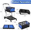 Amazon.com: 2-Tier Folding Shopping Cart with Wheels, Collapsible ...