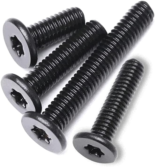 LUYEAN 10/50pcs CM M2 M2.5 M3 M4 M5 M6 Black 304 Stainless Steel Six-lobe Ultra Thin Flat Wafer ...