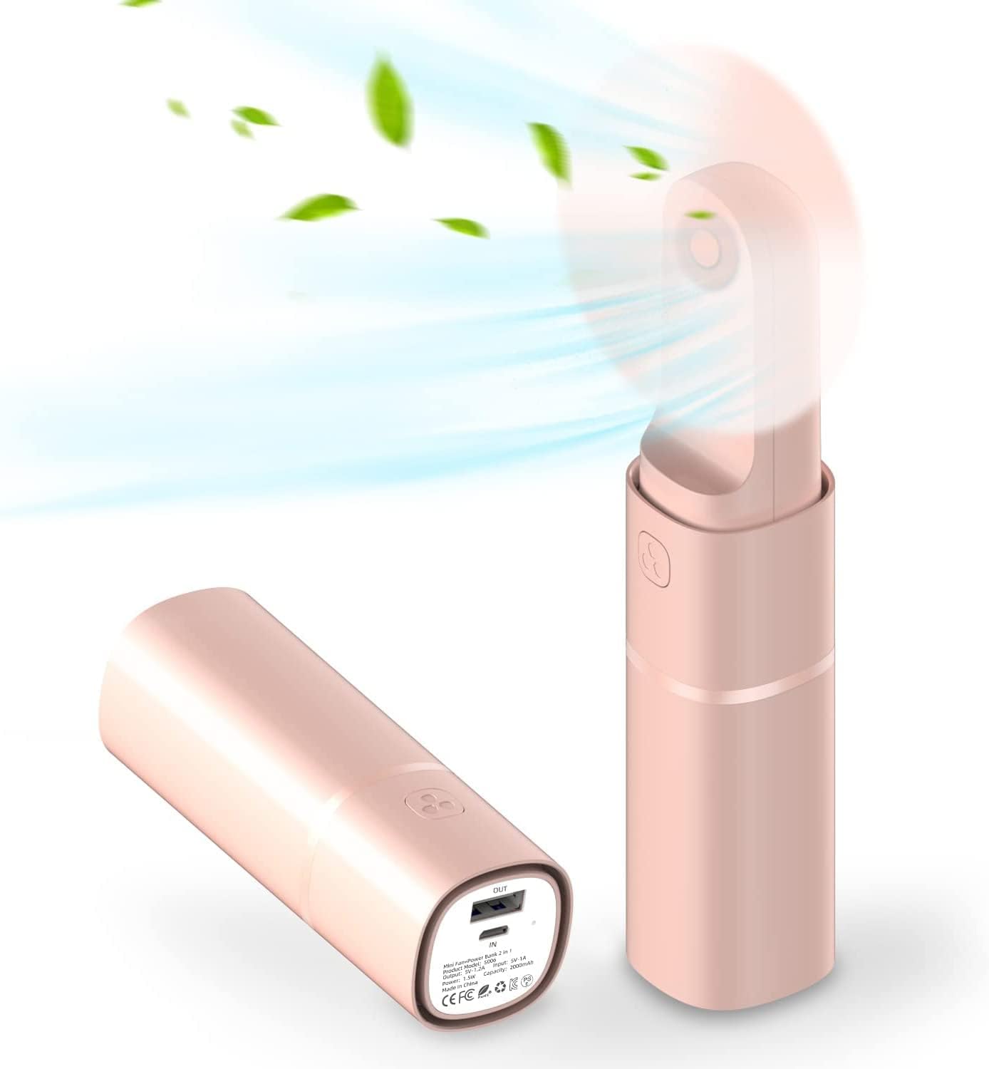 Amazon.com: Personal Small Pocket Fan with USB Rechargeable 2000mAh ...