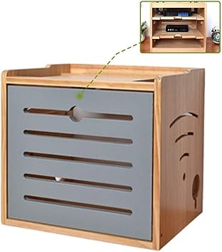 Amazon.com: WiFi Router Storage Box Wall Shelf Solid Wood Power Supply ...