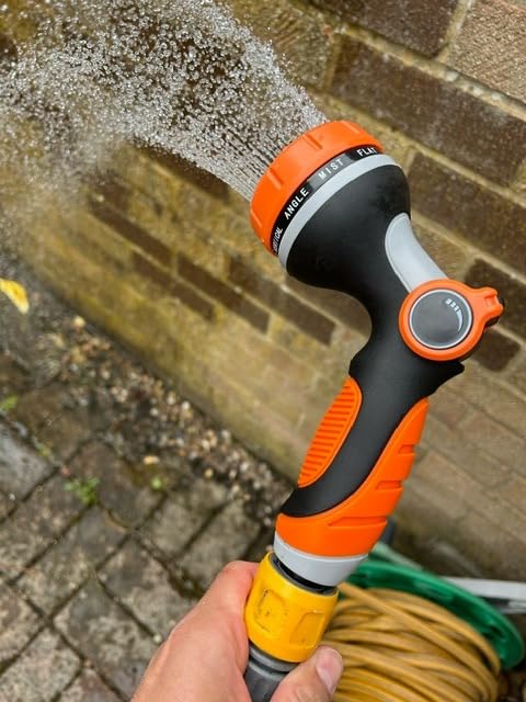 Garden Hose Pipe Spray Gun Set, 10 Adjustable Patterns Spray Nozzle ...