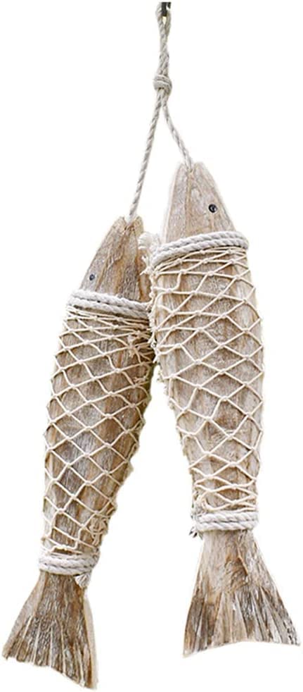 Amazon.com: Linfevisi Wooden Fish Hanging Decor Beach Decor Vintage ...