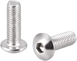 Amazon.com: uxcell M5x16mm Machine Screws Hex Socket Round Head Screw 304 Stainless Steel ...