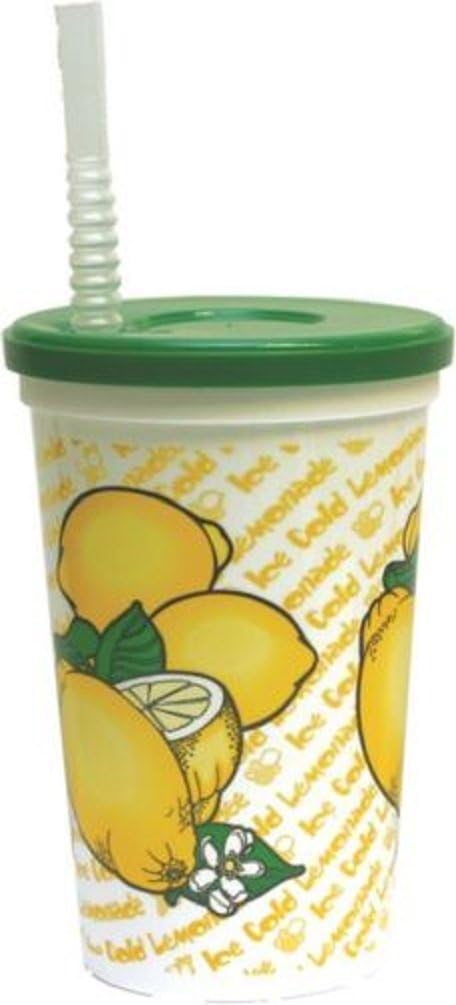 Amazon.com: 25 Cups of 16oz Lemonade Cup with Lid and Straw : Health ...