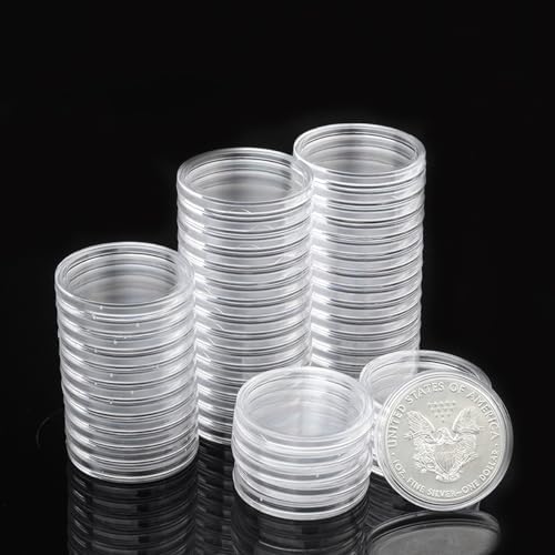 Amazon.com : 40 Pieces 41mm Coin Holder Silver Eagles Coin Capsules ...