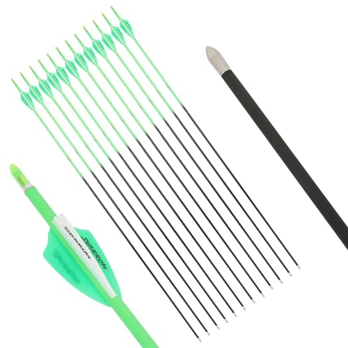 wolfman 32 Inches 100% Pure Carbon Arrows Spine 400-1000 Archery Arrows ...