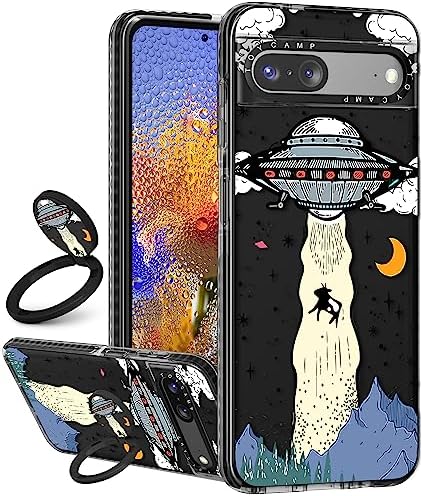 Amazon.com: Toycamp for Pixel 7 Case with Ring Holder, Cute Cool UFO ...
