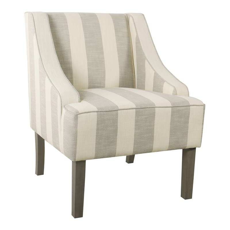 *DAMAGE SEE NOTES HomePop Velvet Swoop Arm Accent Chair, Grey Awning ...