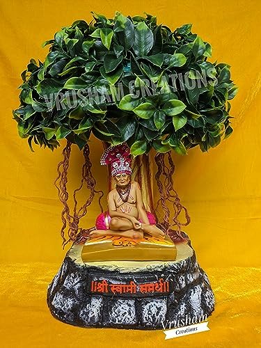 Buy VRUSHAM CREATIONS - Shri Swami Samarth Murti with Tree 1 Feet (LED ...