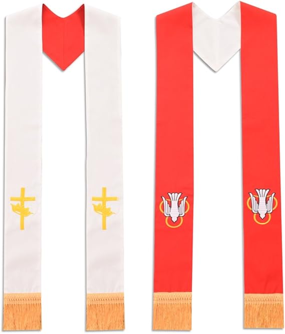 BLESSUME Priest Reversible Stole Red and White at Amazon Men’s Clothing ...