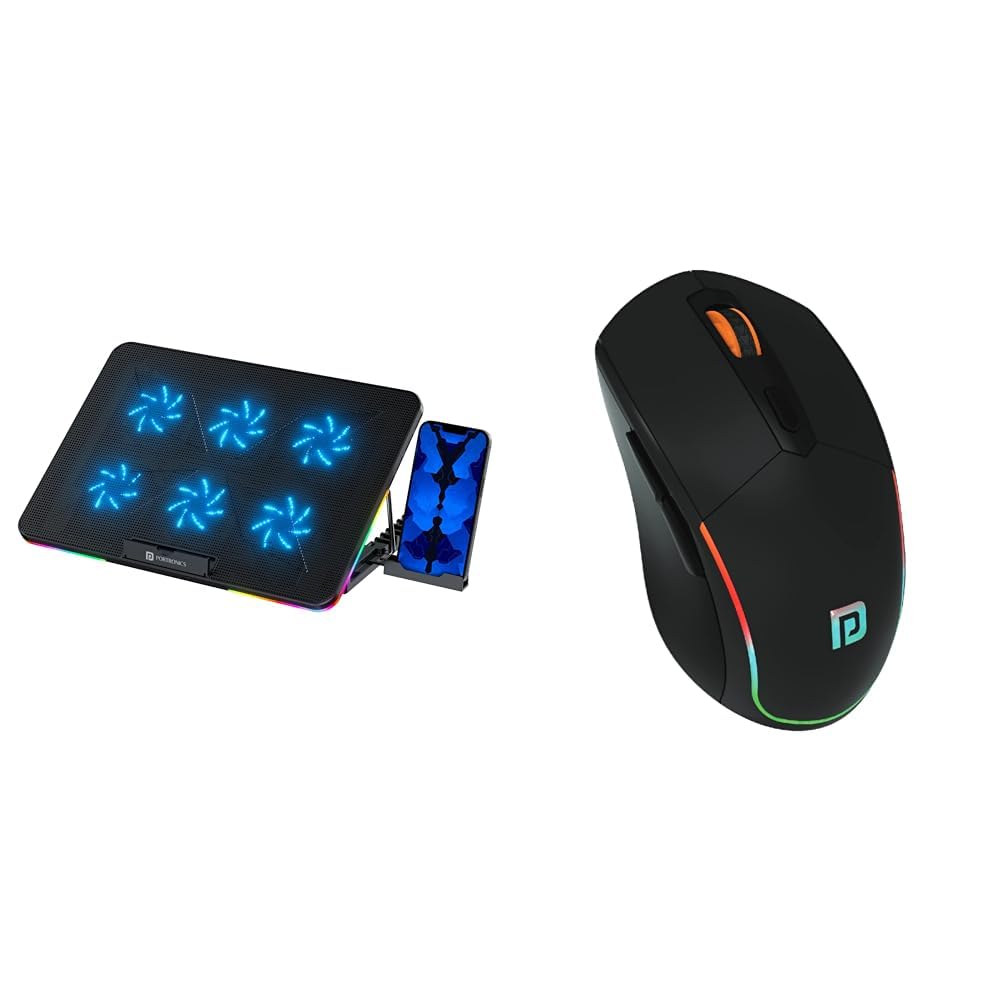 Portronics My Buddy Air Cooling Pad Laptop Stand(Black) & Portronics ...