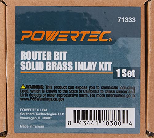 Snapklik.com : POWERTEC 71333 Router Bits Solid Brass Inlay Kit For 1/4 ...