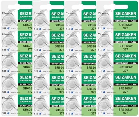 Seizaiken Seiko 377 SR626SW Silver Oxide Watch Battery 1.55V 0%Hg 20 ...