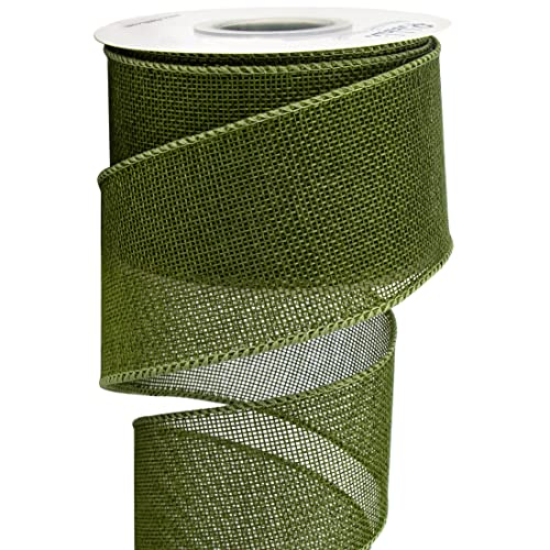 Snapklik.com : Dark Moss/Dark Sage Burlap Wired Ribbon, 2-1/2 Inch X 10 ...