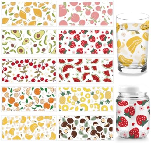 arricraft 10 Pcs 10 Styles UV DTF Cup Wrap Transfer Sticker, Fruit ...