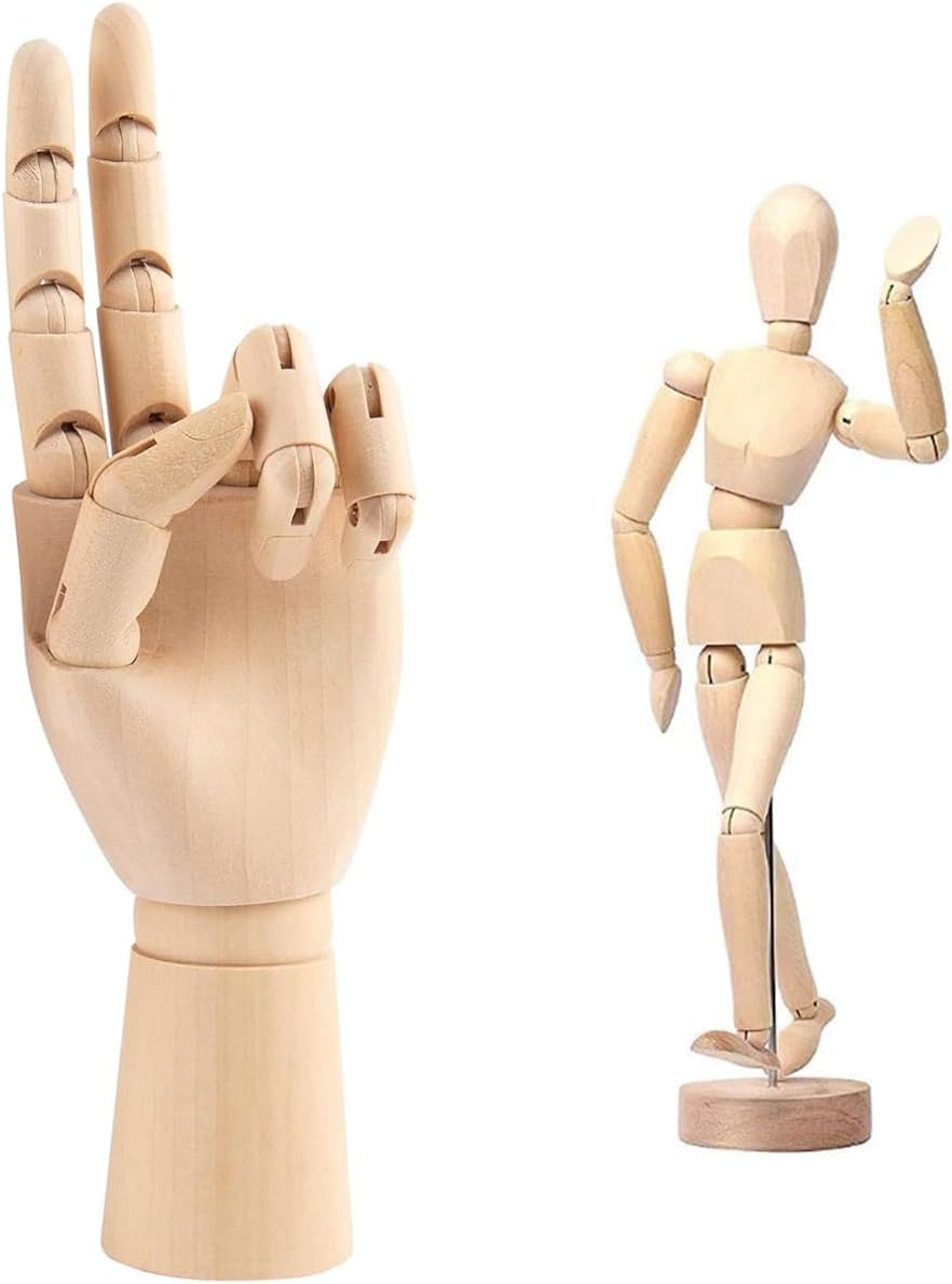 Amazon.com: 2-Pack 8" Artists Wooden Drawing Figure Mannequin Human ...