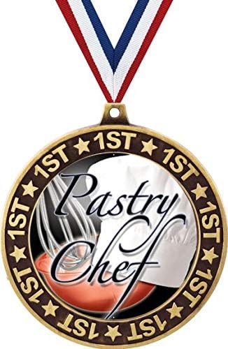Amazon.com : Pastry Chef 1st Place Perimeter Medal Gold, 2.75" Culinary ...