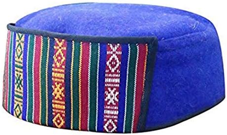 Traditional Indian Kullu Patti/Striped Woolen Topi/Cap/Hat Swastik ...