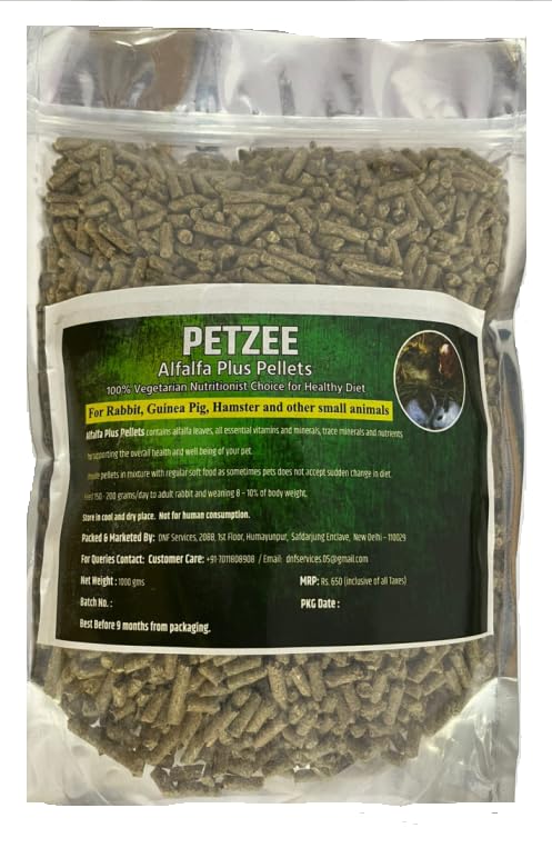 Buy Petzee Alfalfa Pellets (Premium) Food for Rabbits, Guinea Pigs ...