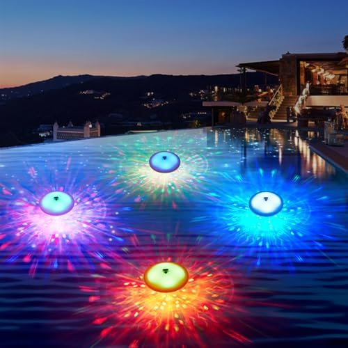 Amazon.com: XHKUKO Floating Pool Lights, Rechargeable Pool Lights That ...