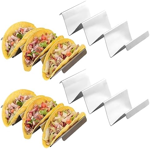 Amazon.com: Taco Holders Set of 4 - Premium Stainless Steel Taco Stand ...