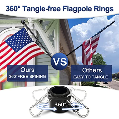 Snapklik.com : Black Flag Poles For Outside House,6ft Tangle Free ...