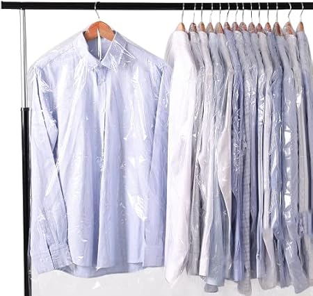 50 Fundas de Plástico Transparente de Polietileno, Bolsas de Ropa ...