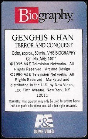 Amazon.com: Biography - Genghis Khan: Terror and Conquest : A & E Home ...