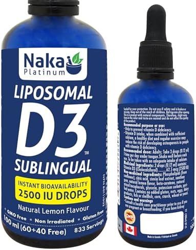 Amazon.com: NAKA Platinum Liposomal Vitamin D3, 2500IU, Instant ...