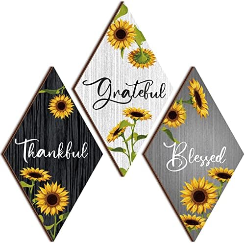 Amazon.com: 4 Pcs Sunflower Wall Decor Inspirational Sunflower Kitchen ...